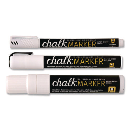 Liquid Chalk Markers, Assorted Tip Sizes And Types, White, 3/pack ...