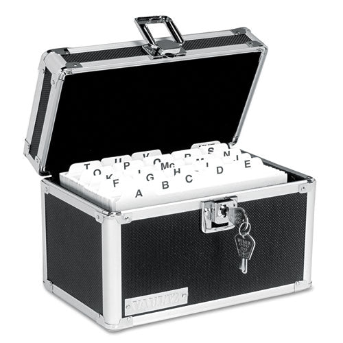 Vaultz Locking Index Card File With Flip Top Holds 450 4 X 6 Cards, Bl ...